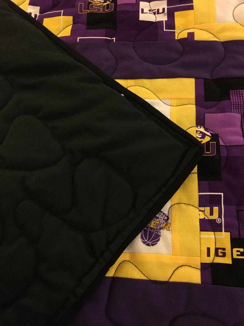 LSU Tiger Themed Twin Size Quilt Made With Two Different - Etsy