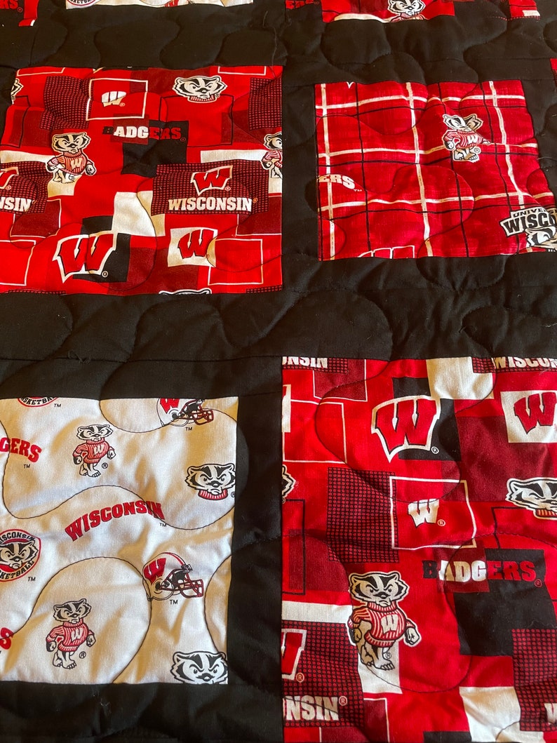 Wisconsin Badgers Twin Size Quilt Created Using Three Different ...
