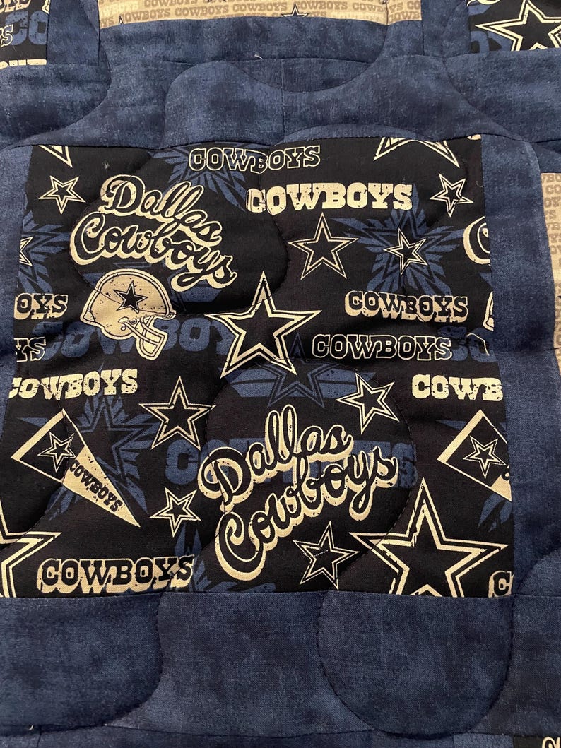 Dallas Cowboy Fabrics Are Combined in the Queen Size Quilt - Etsy