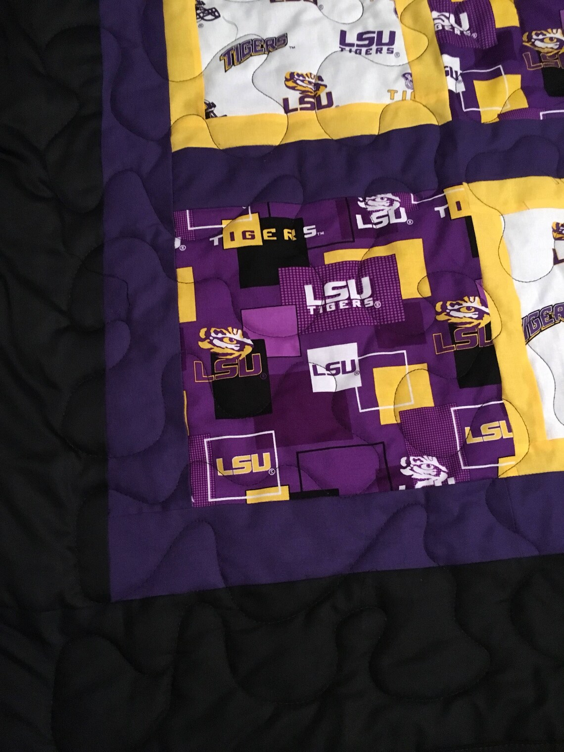 LSU Tiger Themed Twin Size Quilt Made With Two Different | Etsy