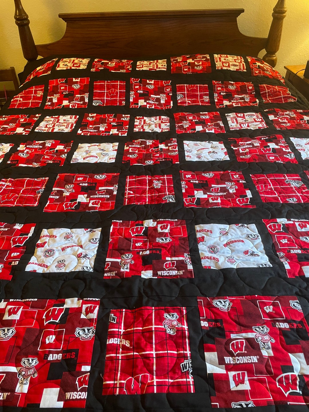 Wisconsin Badgers Twin Size Quilt Created Using Three Different ...