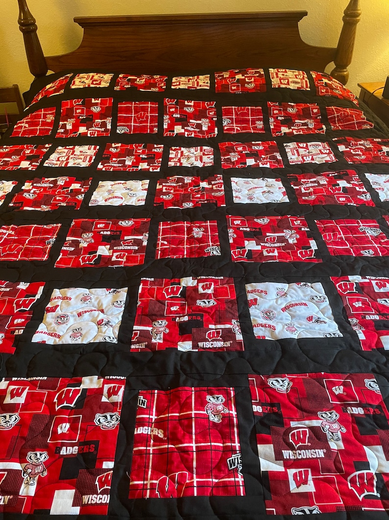 Wisconsin Badgers Twin Size Quilt Created Using Three Different ...