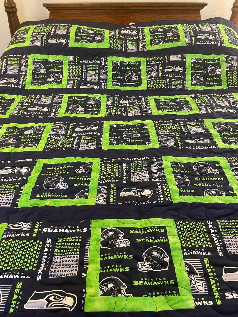Seattle Seahawks Licensed Fabrics Are Featured in This Twin Size ...