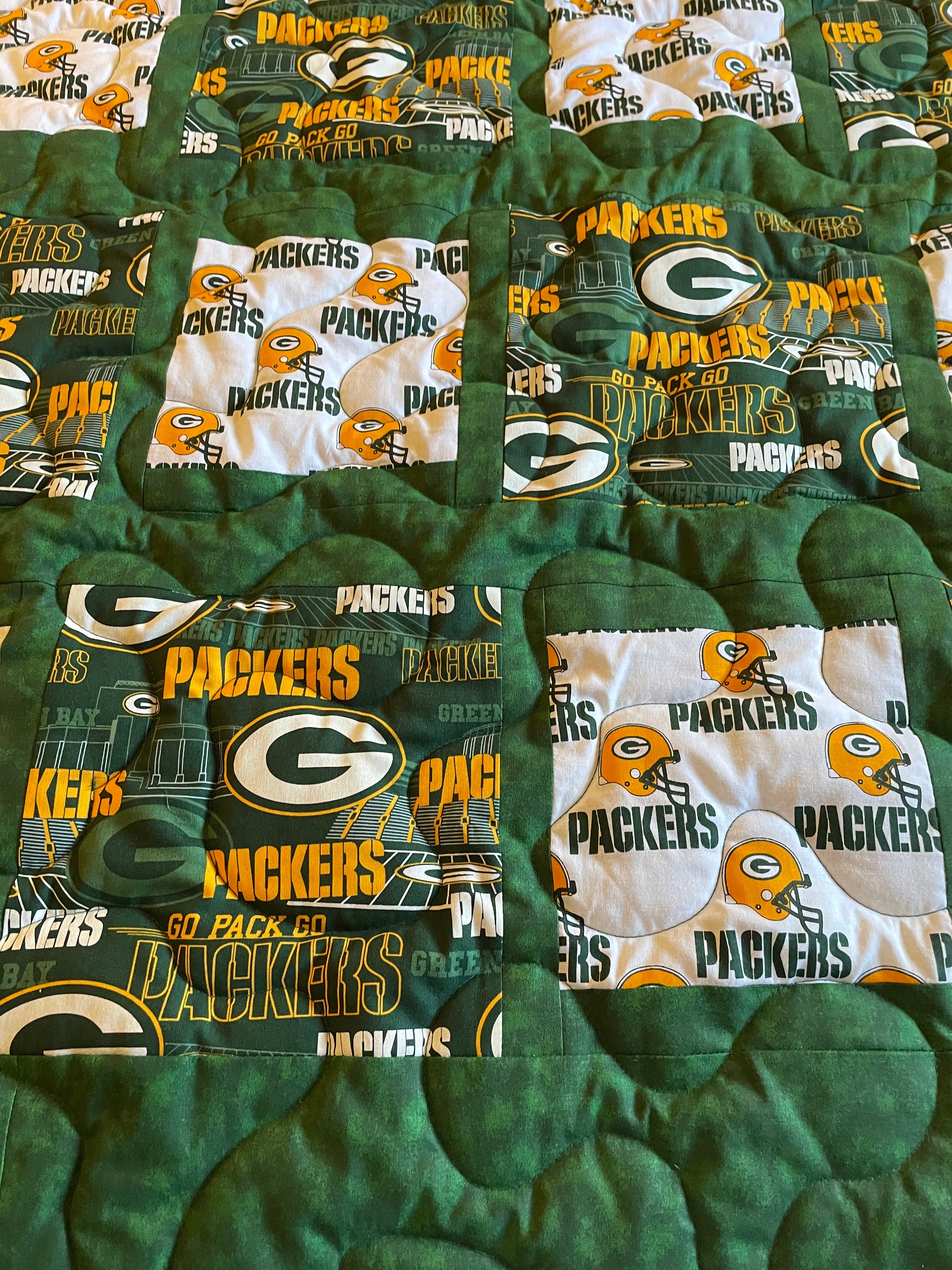Green Bay Packers Themed Twin Size Quilt - Etsy