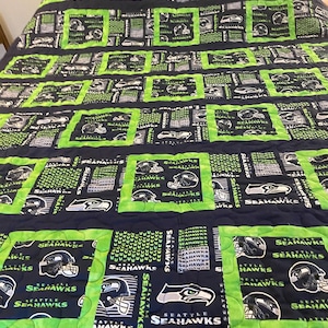 Seattle Seahawks Licensed Fabrics Are Featured in This Twin Size ...