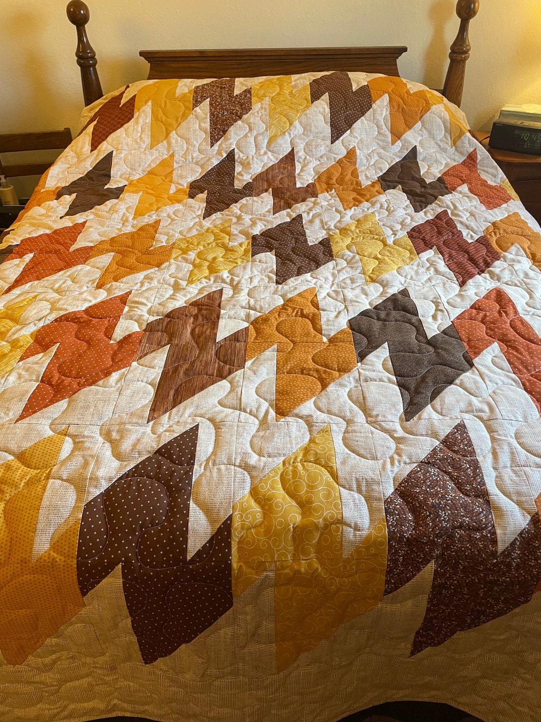 Multi Colored Quilt With a Jagged Edge Design. - Etsy