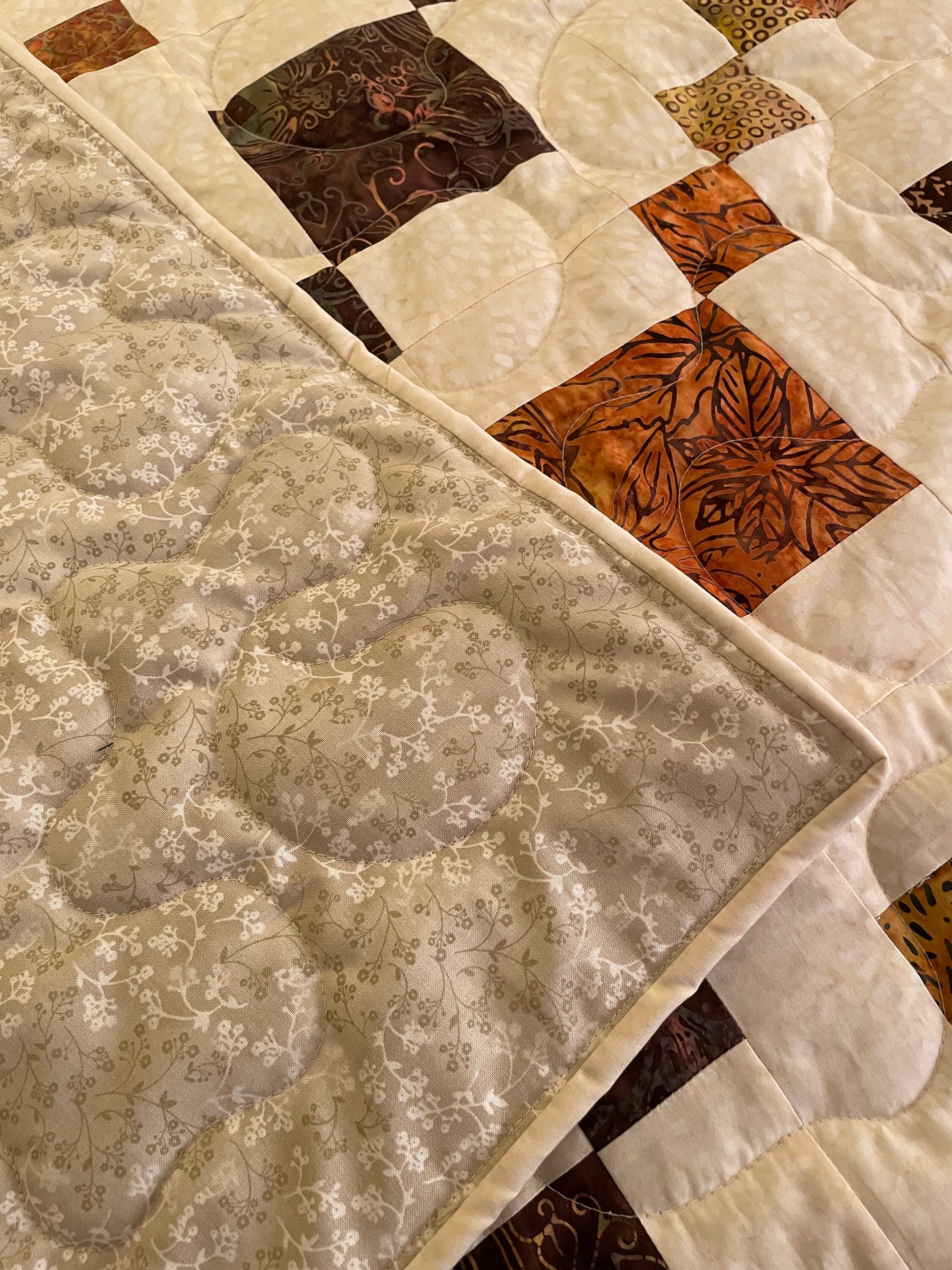 Dripping Diamonds Shape This Queen Size Quilt Made With a Wide Variety ...