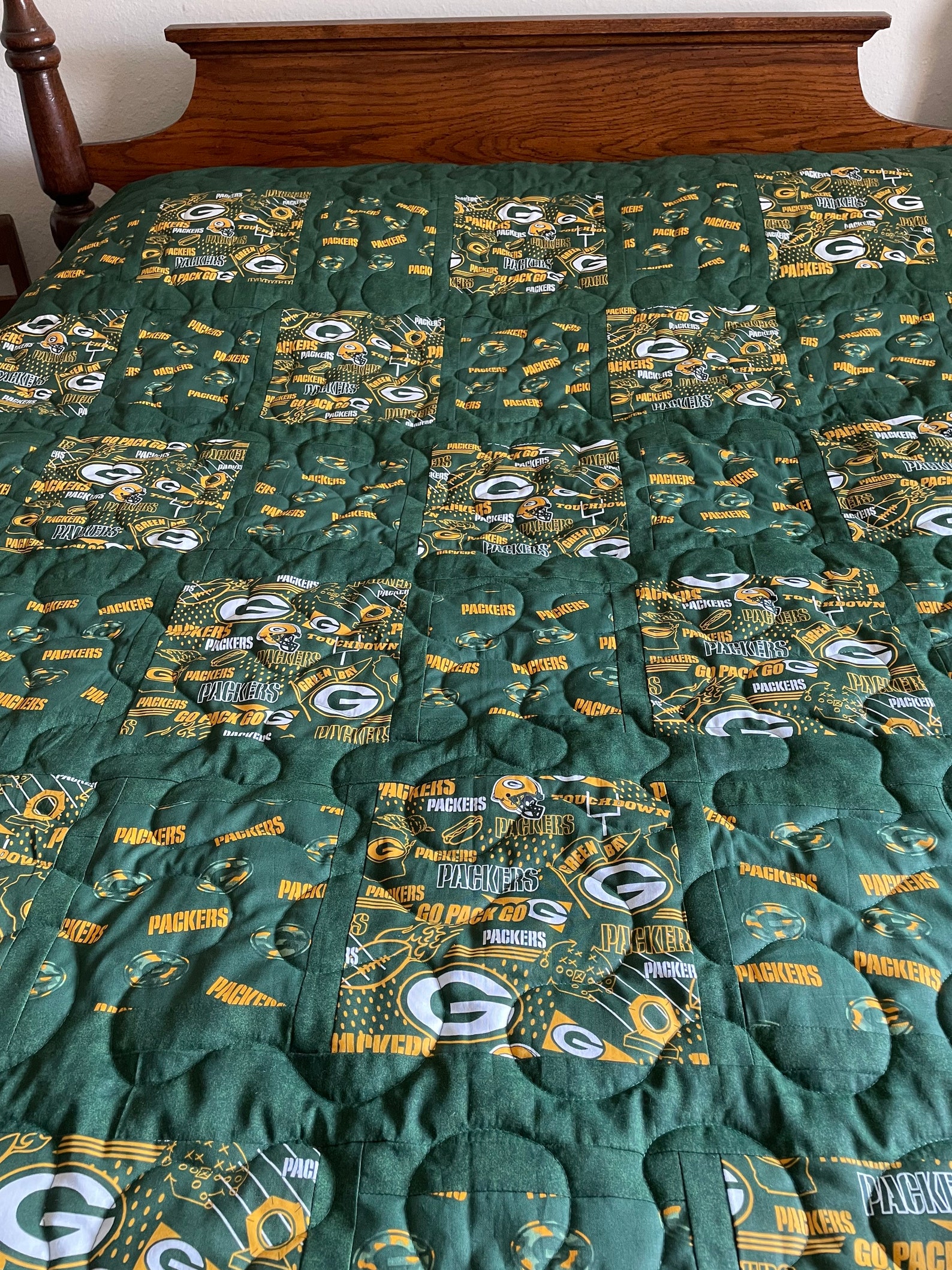 Green Bay Packers Themed Twin Size Quilt | Etsy
