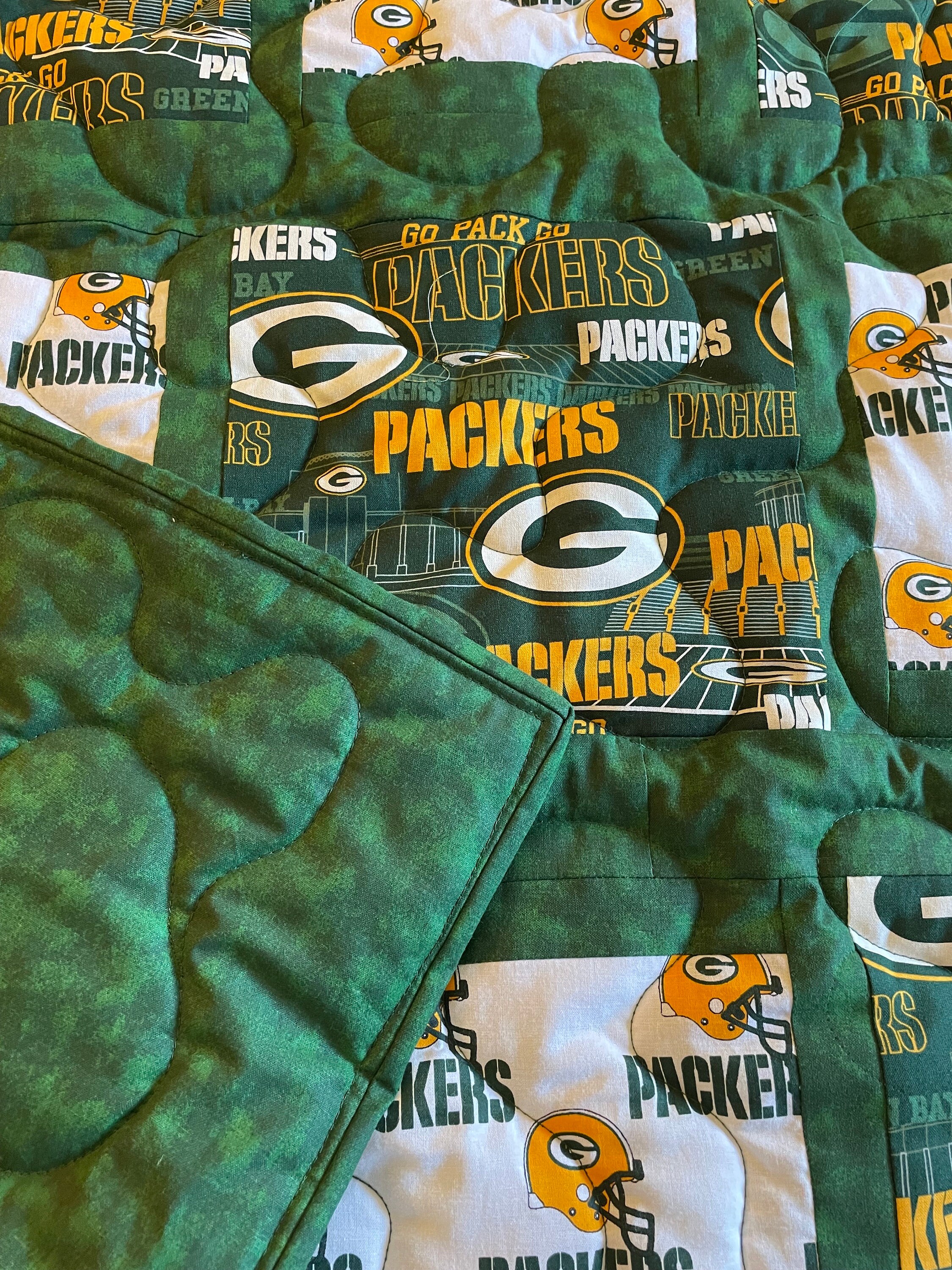 Green Bay Packers Themed Twin Size Quilt - Etsy