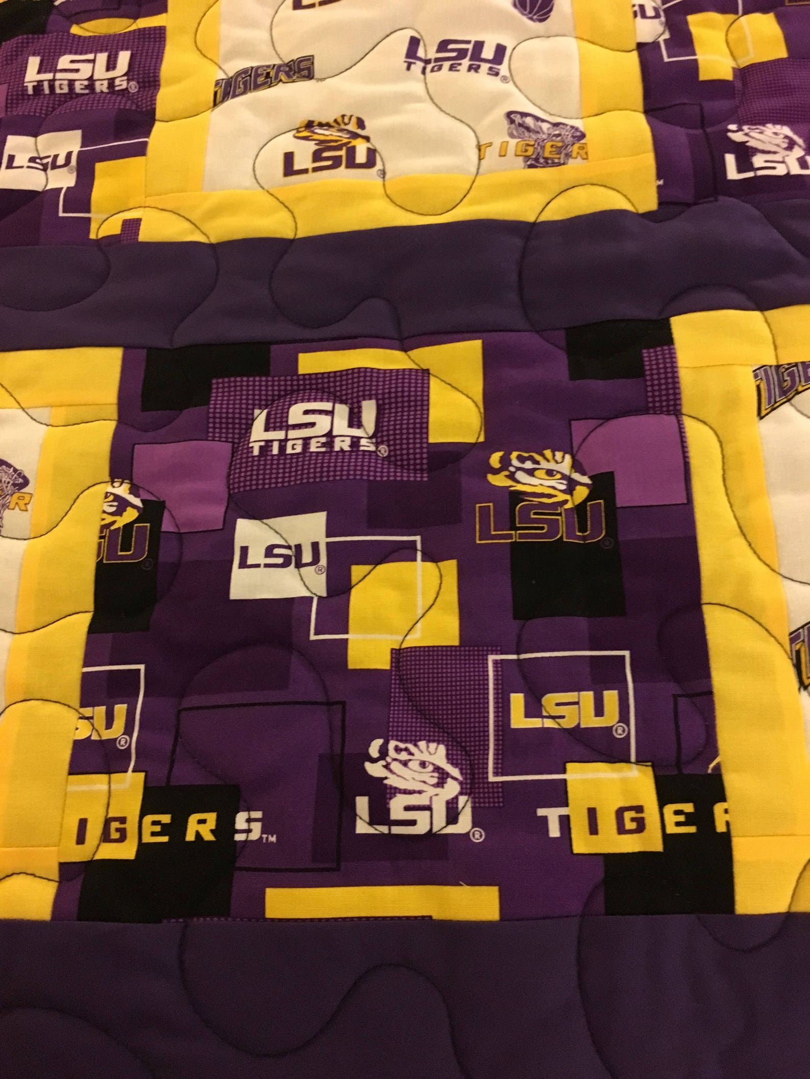 LSU Tiger Themed Twin Size Quilt Made With Two Different | Etsy