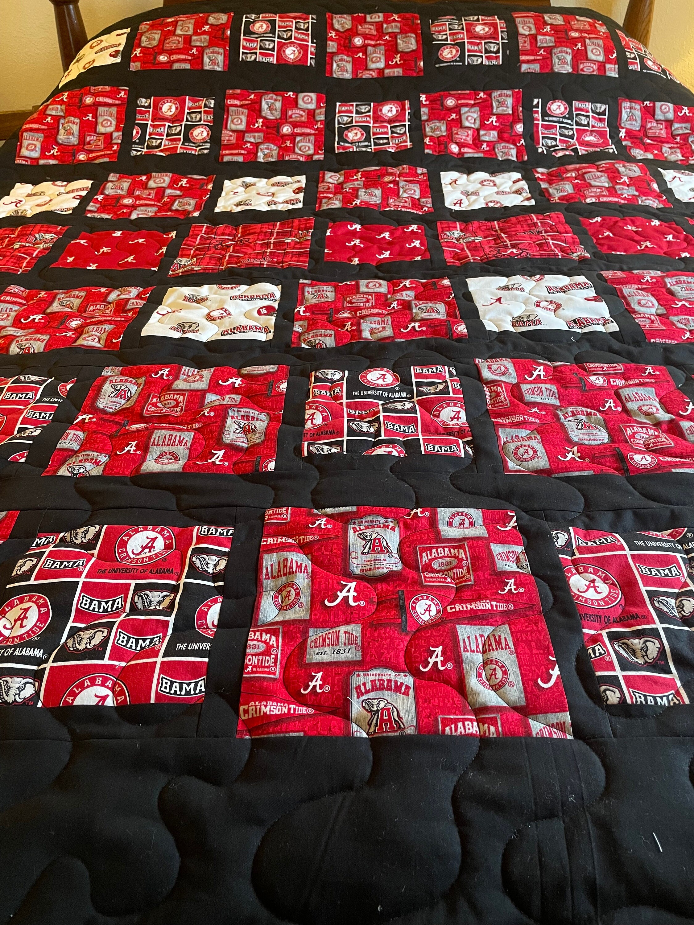 This is a New Alabama Twin Size Quilt Handcrafted Using 5 Licensed ...