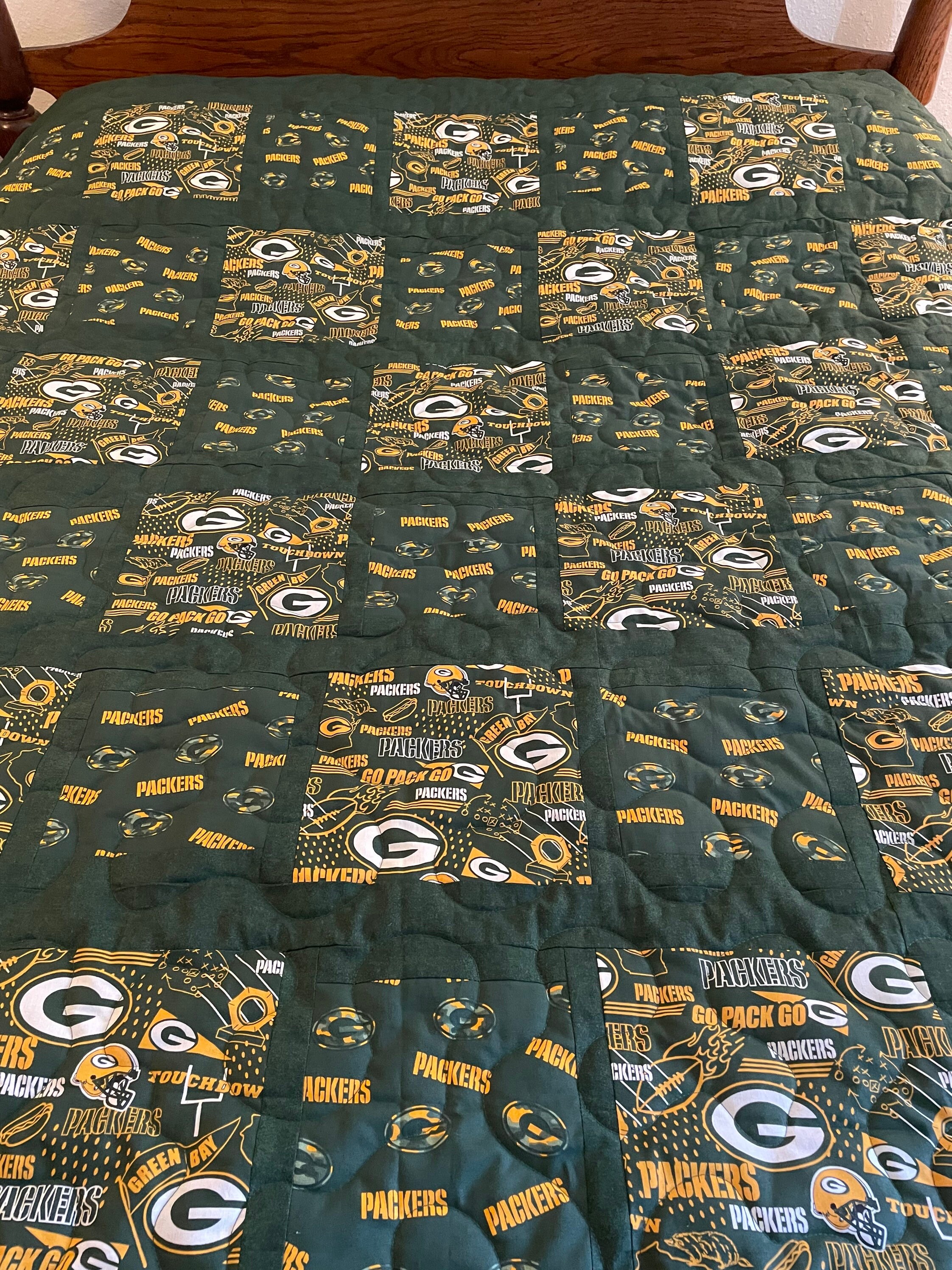 Green Bay Packers Themed Twin Size Quilt - Etsy