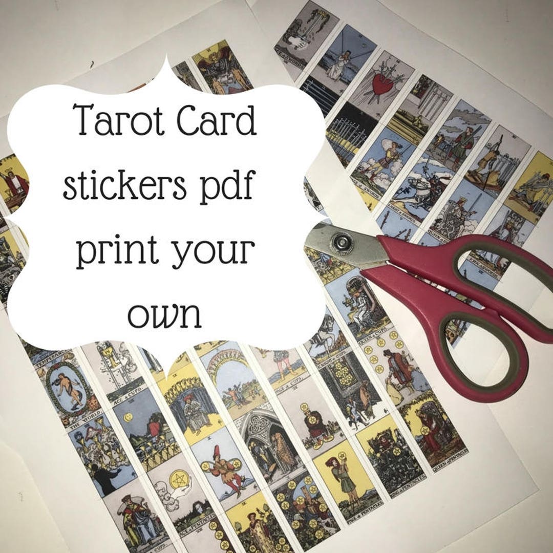 Printable Tarot Card Stickers Pdf - Etsy