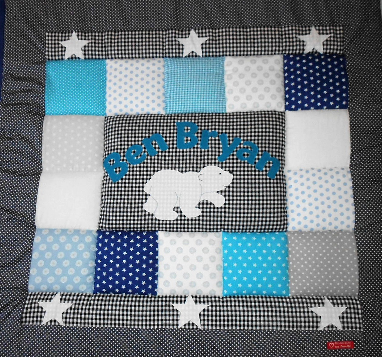 Krabbeldecke Patchworkdecke Eisbär | Etsy