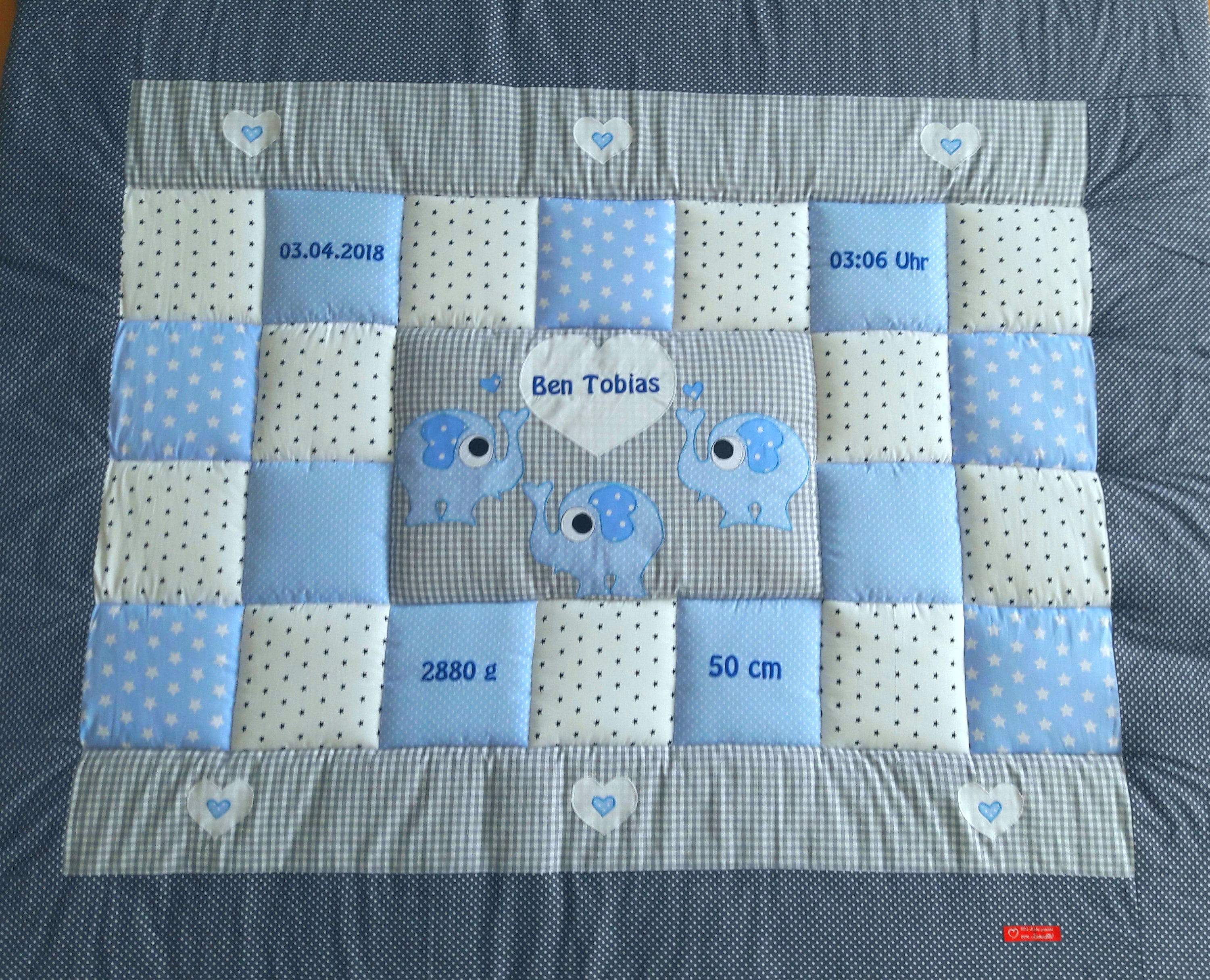 Krabbeldecke, Patchworkdecke Elefant - Etsy.de