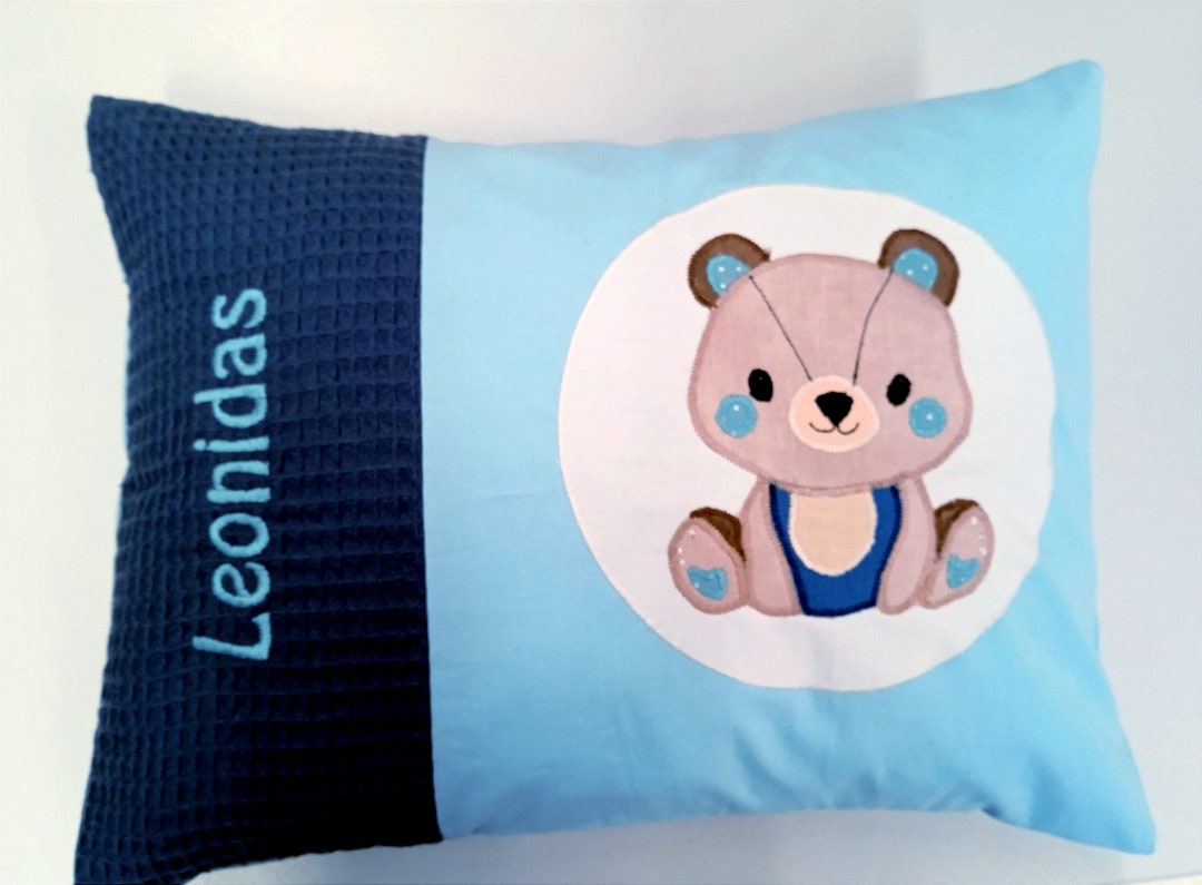 Pillow With Name, Baptism Pillow Bruno, Bear, 30 X 40, 40 X 60 Cm. - Etsy