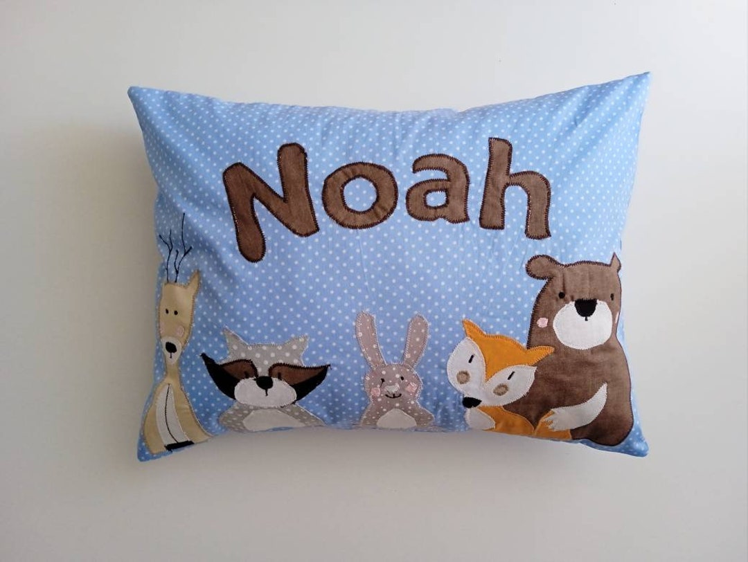 Pillow With Name, Children's Pillow forest Animals 30 X 40, 40 X 60 Cm ...