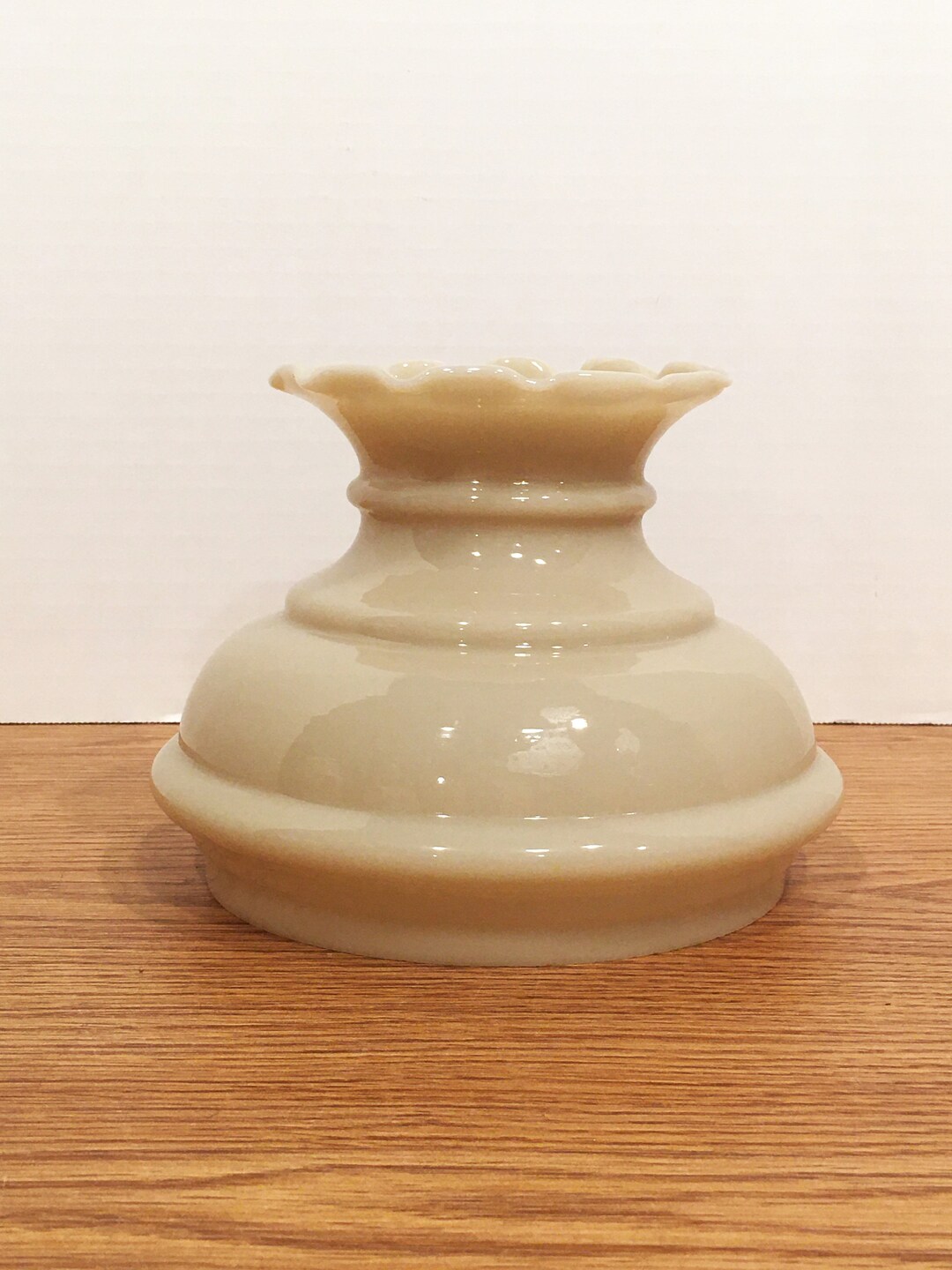Vintage Small Tan/beige Glass Hurricane Lamp Shade Fits a 6" Lamp ...