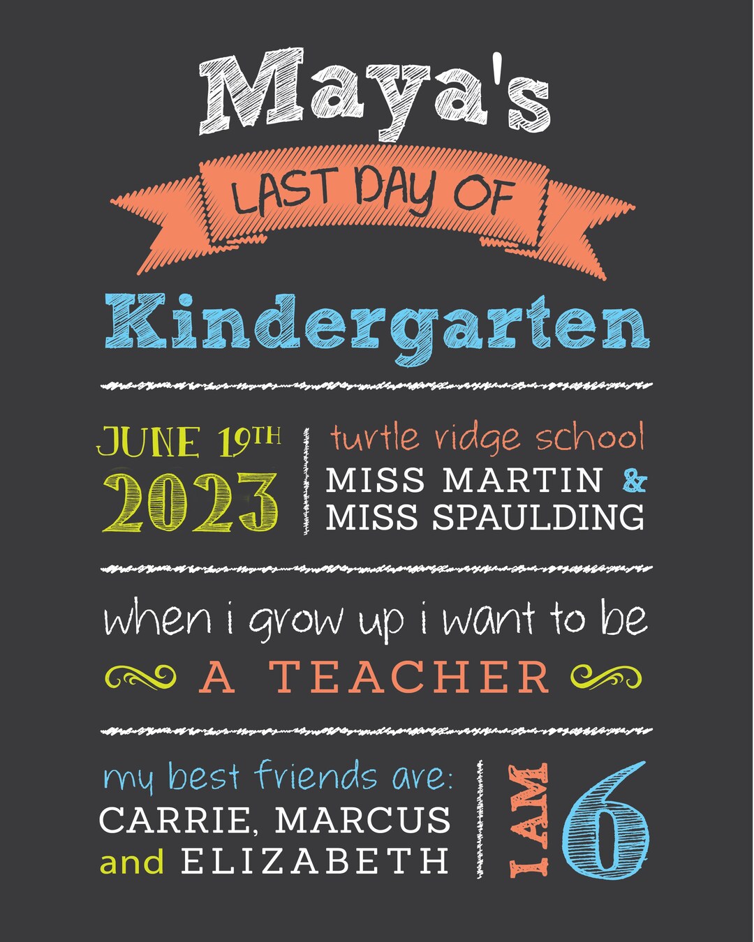 First or Last Day of School Chalkboard Style Sign 2023. Grad Gift for ...