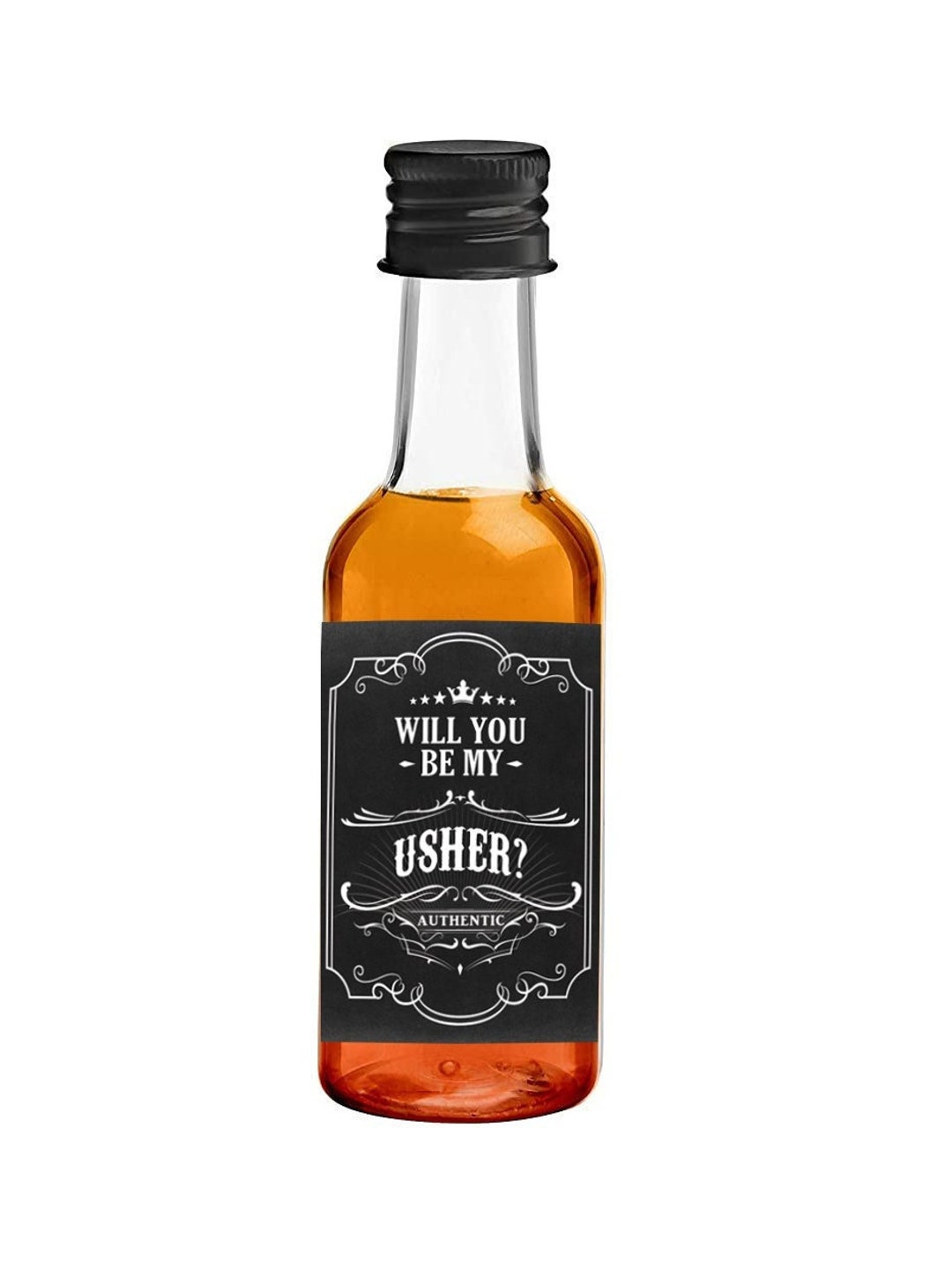 Will You Be My Usher Whiskey Mini Label, Fits Standard 50ml Liquor ...