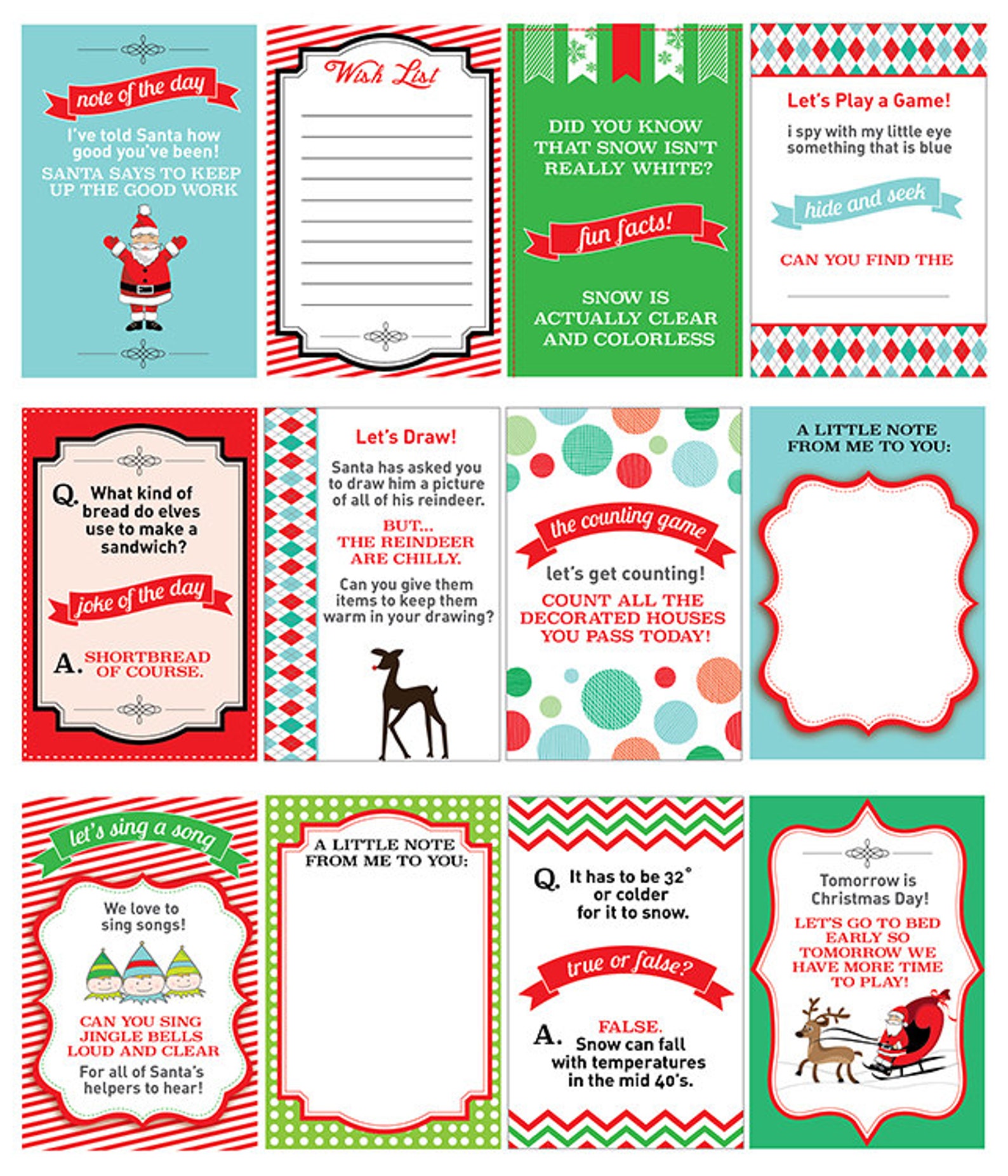 Miniature Notes to Display With Your Favorite Holiday Doll, Santa's Elf ...