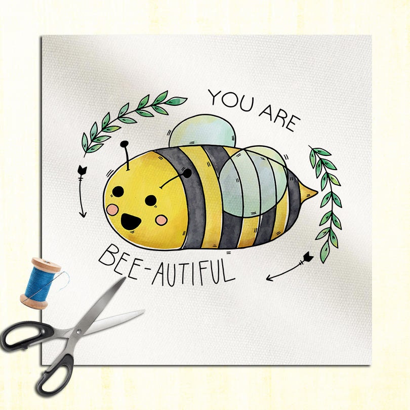 Bumble Bee You Are Bee-autiful Beautiful Watercolour Cushion - Etsy