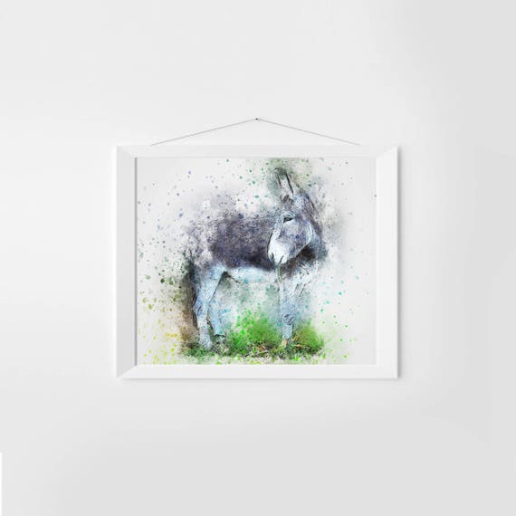Donkey Water Colour Wall Art Print Watercolour Poster - Etsy