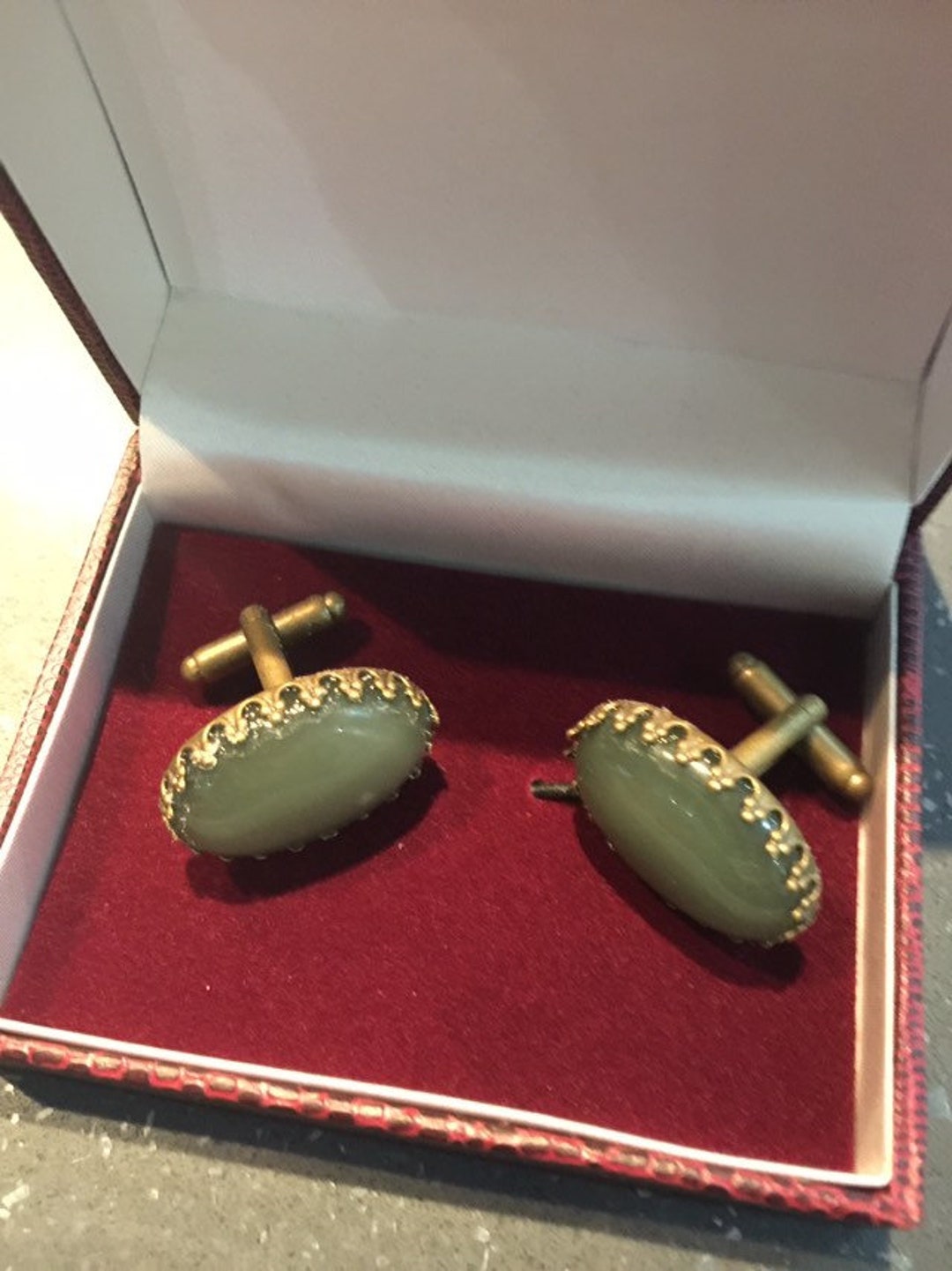 Vintage Jade Cufflinks - Etsy