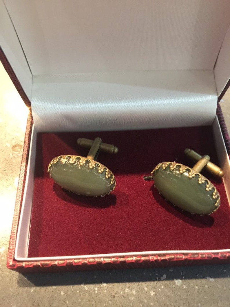 Vintage Jade Cufflinks - Etsy