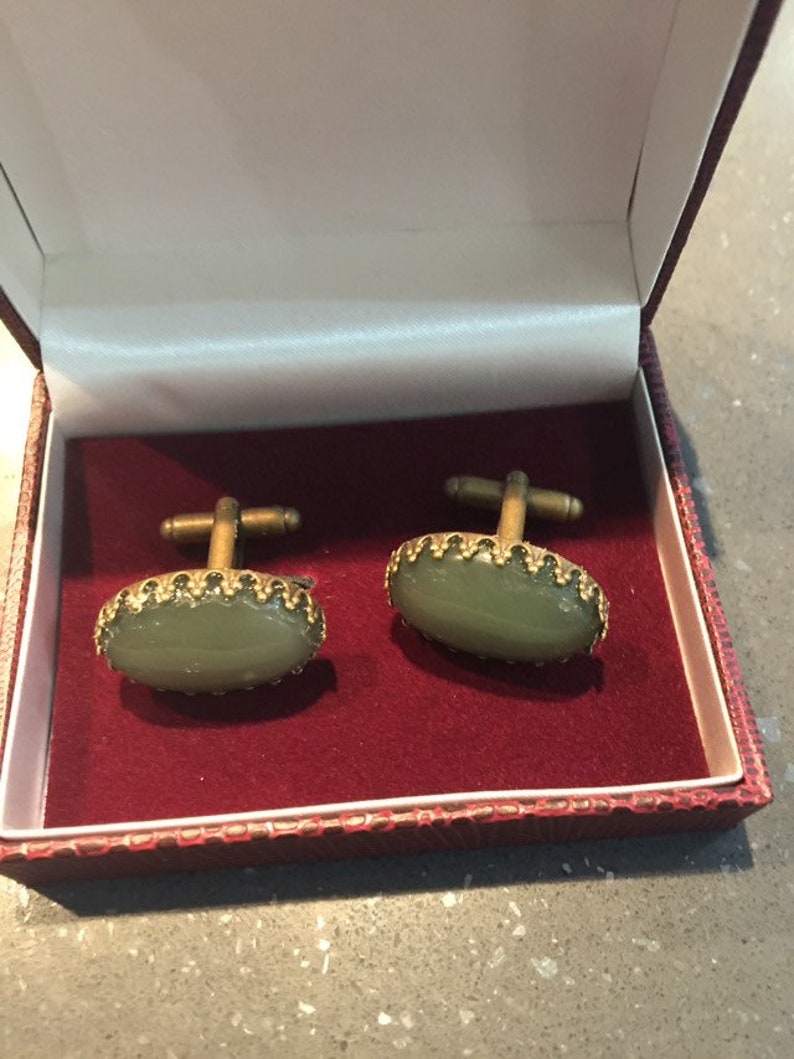 Vintage Jade Cufflinks - Etsy