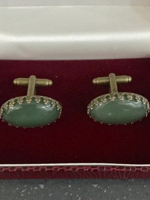 Vintage Jade Cufflinks - Etsy