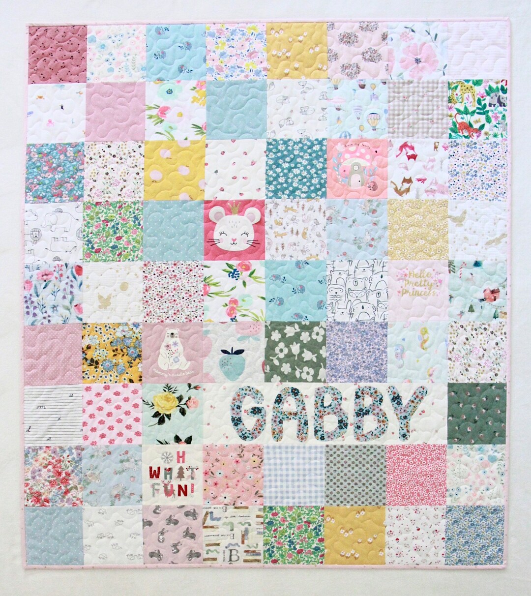 Onesie Quilt With Appliqué Name, Personalized Quilt, Memory Quilt ...
