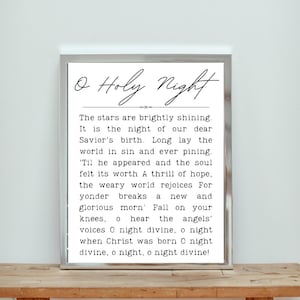 Oh Holy Night, Printable Christmas, Wall Art Printables, Christmas ...