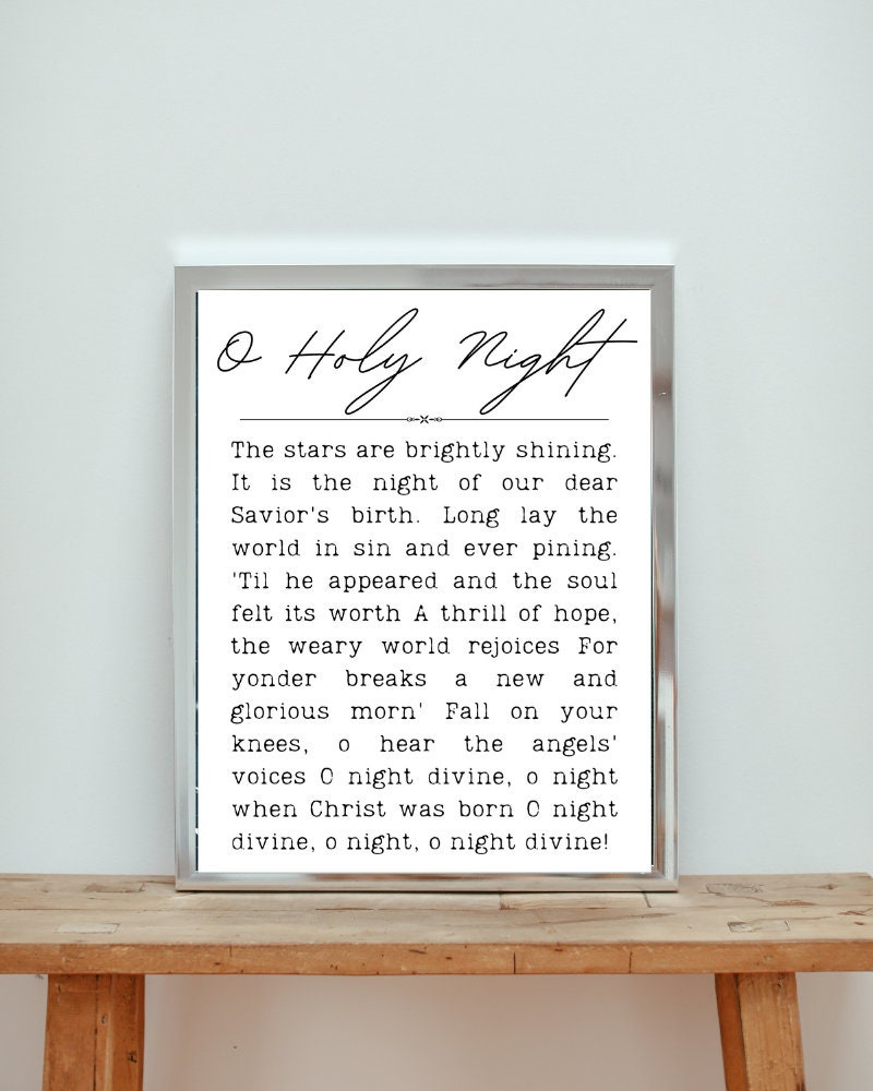 Oh Holy Night, Printable Christmas, Wall Art Printables, Christmas ...