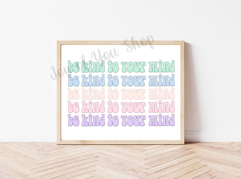 Be Kind to Your Mind Mental Health Art Drawing Digital Download File ...