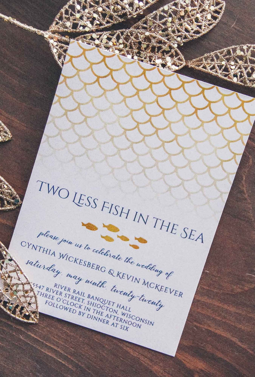 Two Less Fish in the Sea, Fishing Themed Wedding Invitation - Etsy