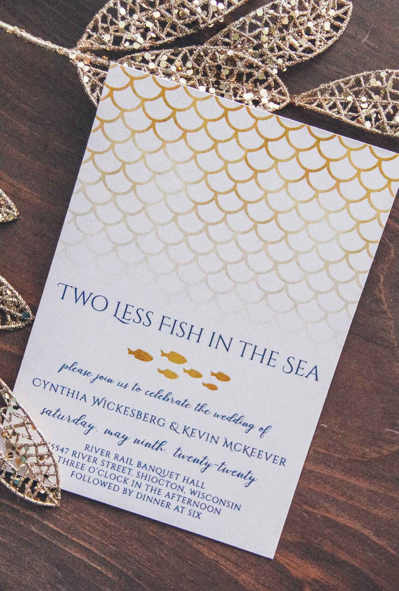 Two Less Fish in the Sea, Fishing Themed Wedding Invitation - Etsy
