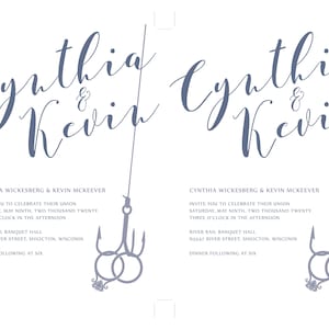 Fishing Wedding Invitation With Wedding Rings on Fishing Hook - Etsy