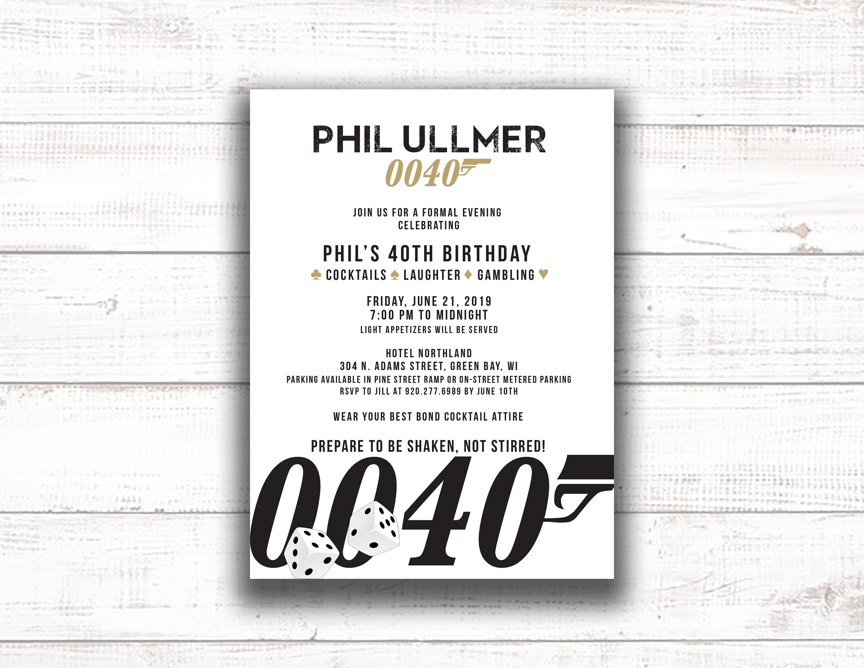 James Bond 007 Birthday Invitation Casino Themed - Etsy