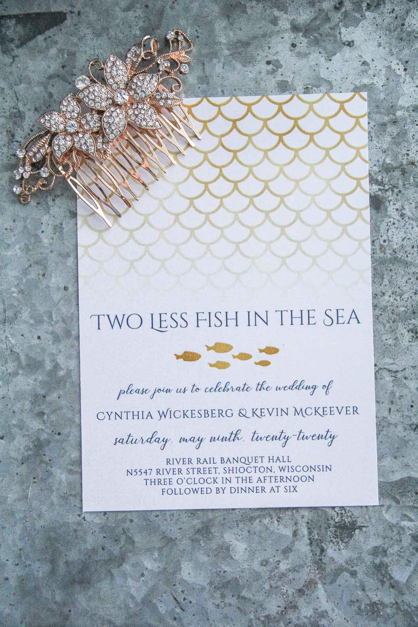Two Less Fish in the Sea, Fishing Themed Wedding Invitation - Etsy