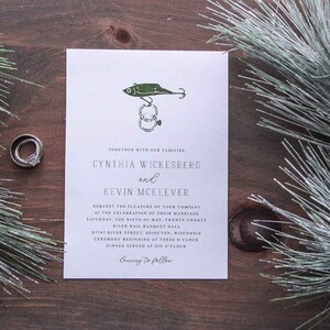 Fully Printed Rustic Fishing Themed Wedding Invitation Suite With ...