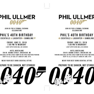 James Bond 007 Birthday Invitation Casino Themed - Etsy