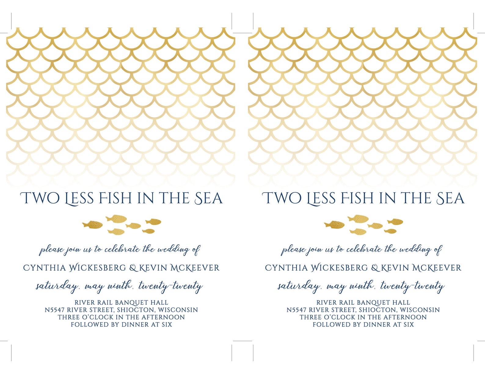 Two Less Fish in the Sea, Fishing Themed Wedding Invitation - Etsy
