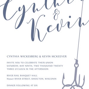 Fishing Wedding Invitation With Wedding Rings on Fishing Hook - Etsy