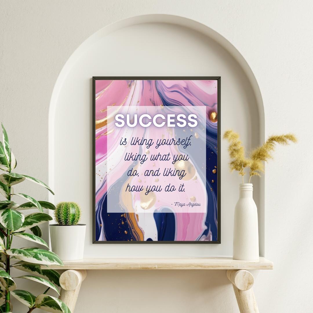 Success Quote Motivational Poster - Maya Angelou - Office or Home Decor ...