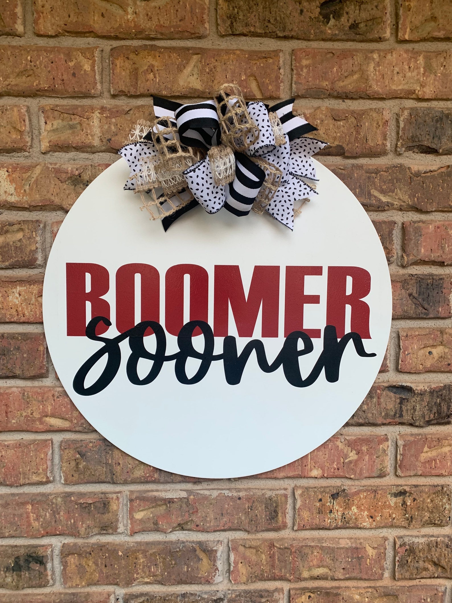 Boomer Sooner Door Hanger University of Oklahoma OU Home - Etsy