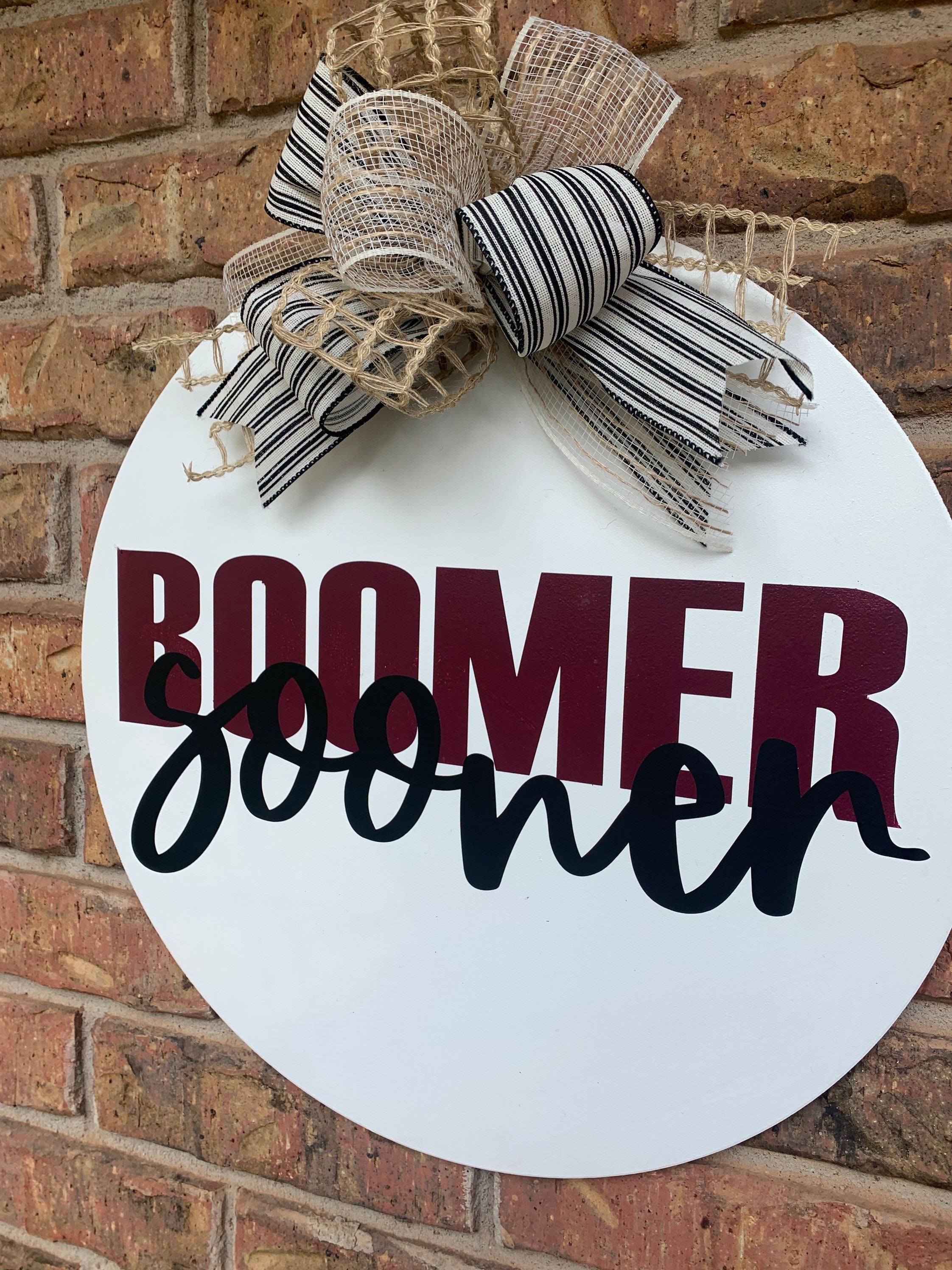 Boomer Sooner Door Hanger University of Oklahoma OU Home | Etsy
