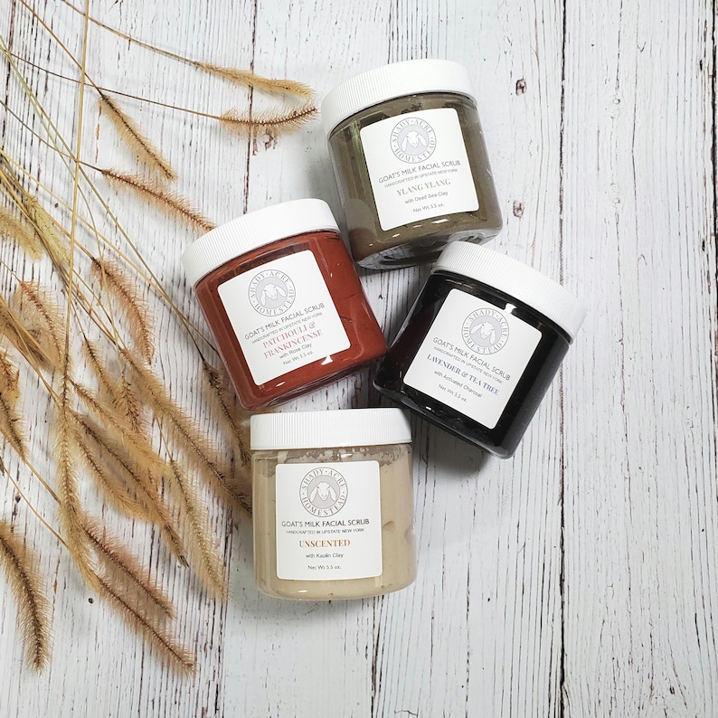 Goat Milk Facial Scrub | Handmade Natural Clay & Sugar Exfoliant ...
