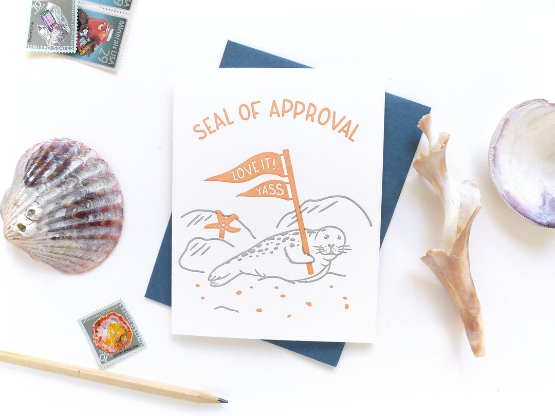 Seal of Approval Congratulations Card / Encouragement Greeting Card ...
