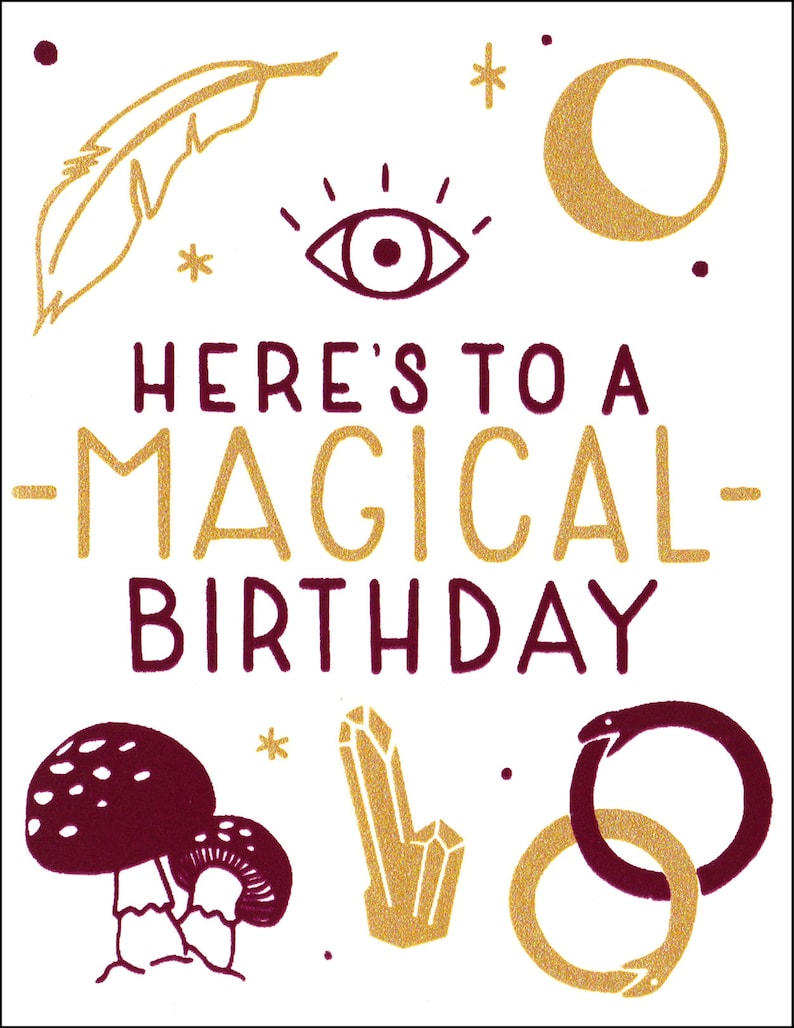 Magical Birthday Card / Witchy Birthday Greeting Card / Hand | Etsy